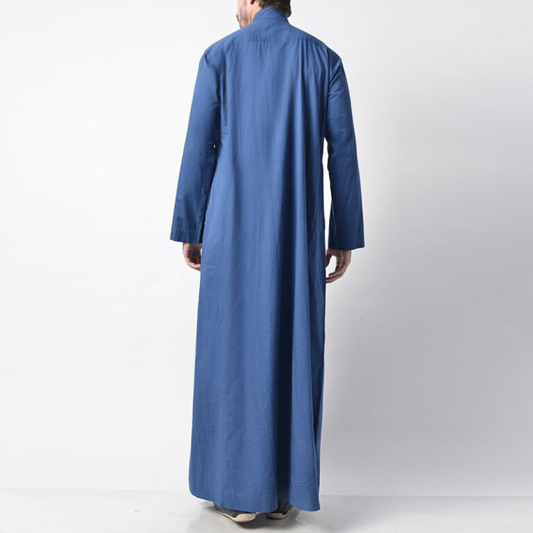 Traditional Basic Men's Jubba Navy Blue Saudi Thobe - Leading Muslim ...