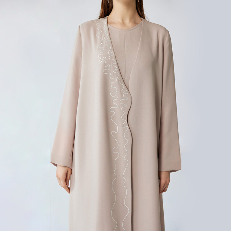 Custom Plain Double Rill Abaya - Leading Muslim Fashion Manufacturer ...